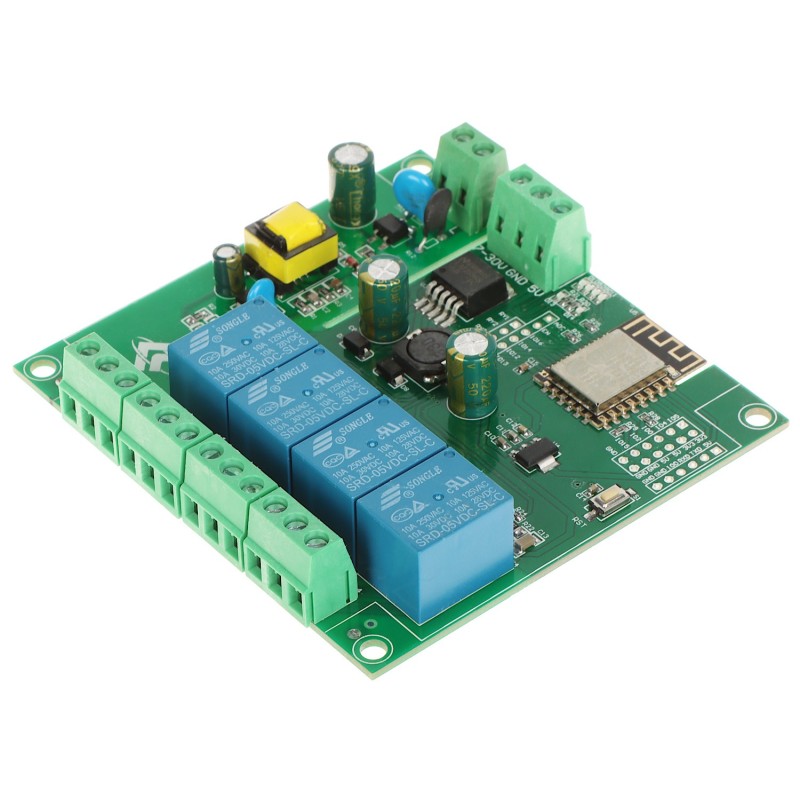 Modul 4 relee wireless ESP12-4R-MV Wi-Fi (compatibil Arduino IDE ...